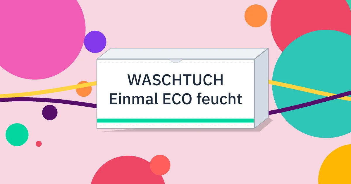 Symbolbild: Packung mit der Aufschrift WASCHTUCH Einmal ECO feucht (PZN 09882088) – Verfügbarkeit und Bezug in Apotheken in Frankfurt am Main