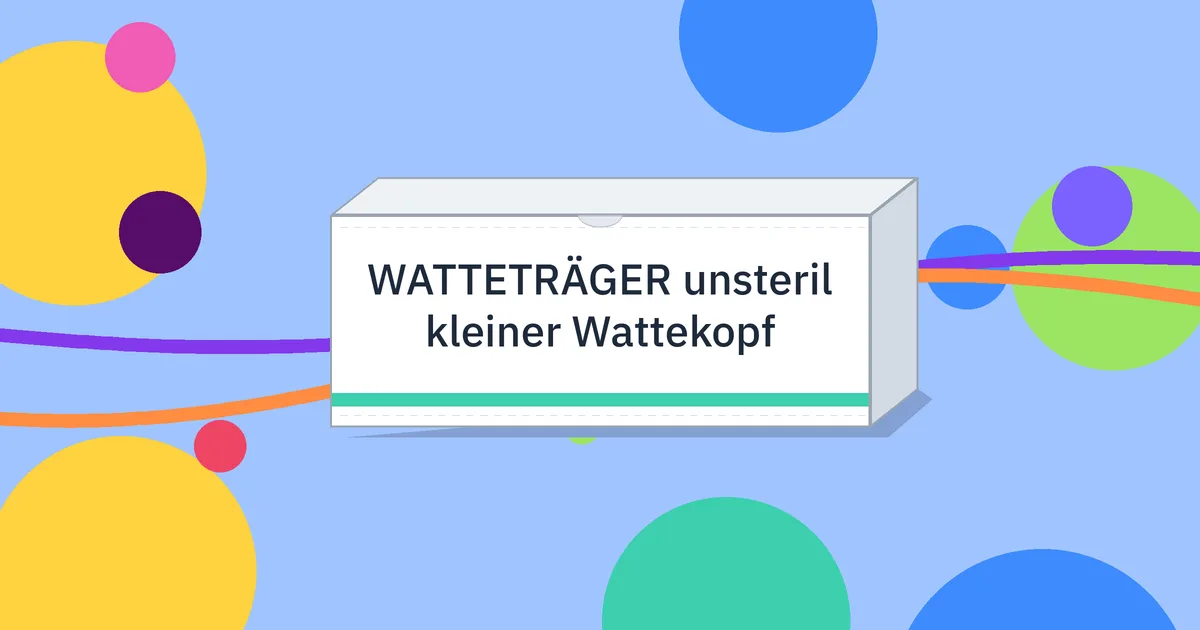 Symbolbild: Packung mit der Aufschrift WATTETRÄGER unsteril kleiner Wattekopf (PZN 03169231) – Verfügbarkeit und Bezug in Apotheken in Frankfurt am Main