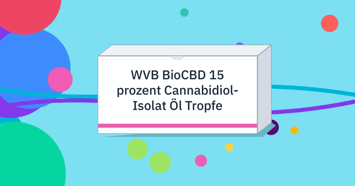 Symbolbild: Packung mit der Aufschrift WVB BioCBD 15 prozent Cannabidiol-Isolat Öl Tropfe (PZN 16131744) – Verfügbarkeit und Bezug in Apotheken in Frankfurt am Main