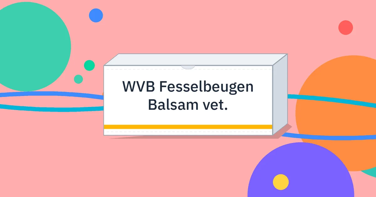 Symbolbild: Packung mit der Aufschrift WVB Fesselbeugen Balsam vet. (PZN 19815851) – Verfügbarkeit und Bezug in Apotheken in Frankfurt am Main