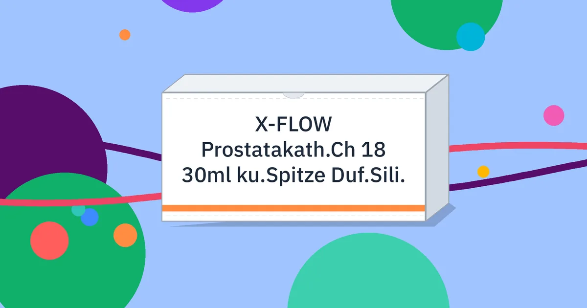 Symbolbild: Packung mit der Aufschrift X-FLOW Prostatakath.Ch 18 30ml ku.Spitze Duf.Sili. (PZN 17508866) – Verfügbarkeit und Bezug in Apotheken in Frankfurt am Main
