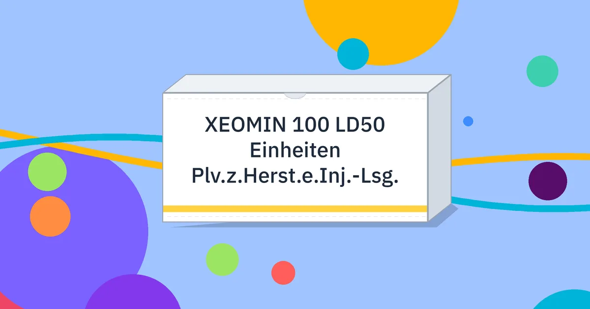 Symbolbild: Packung mit der Aufschrift XEOMIN 100 LD50 Einheiten Plv.z.Herst.e.Inj.-Lsg. (PZN 09487535) – Verfügbarkeit und Bezug in Apotheken in Frankfurt am Main