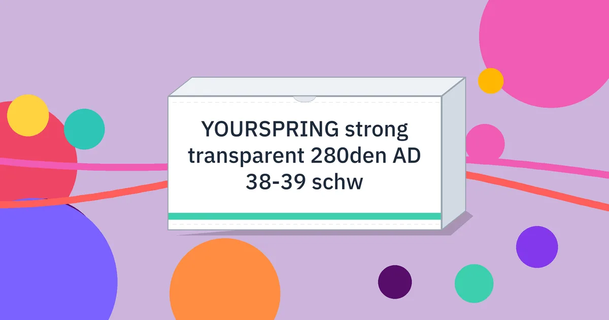 Symbolbild: Packung mit der Aufschrift YOURSPRING strong transparent 280den AD 38-39 schw (PZN 18058365) – Verfügbarkeit und Bezug in Apotheken in Frankfurt am Main