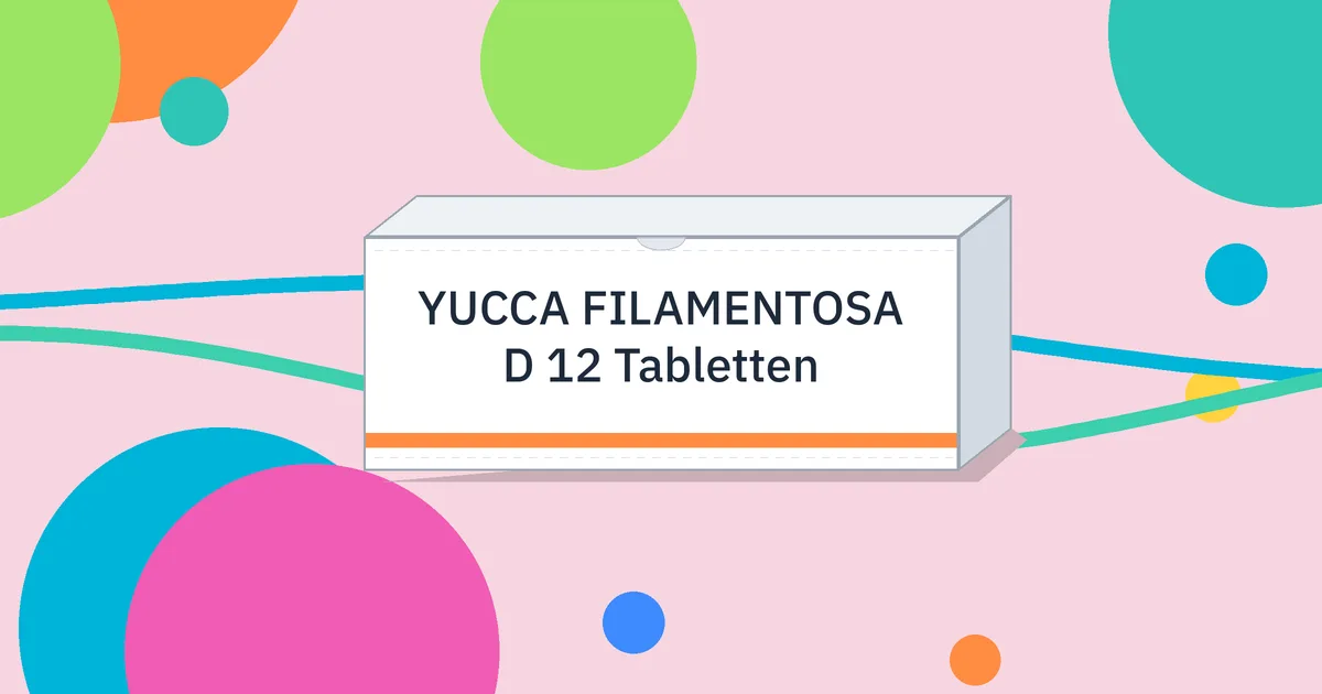 Symbolbild: Packung mit der Aufschrift YUCCA FILAMENTOSA D 12 Tabletten (PZN 16955511) – Verfügbarkeit und Bezug in Apotheken in Frankfurt am Main