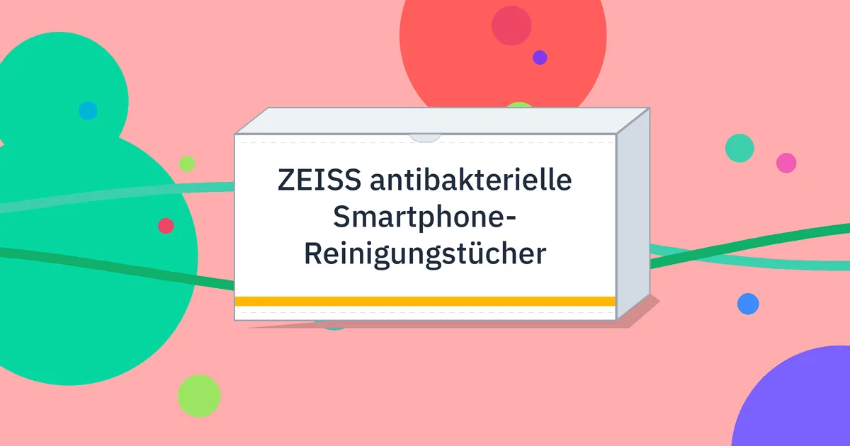 Symbolbild: Packung mit der Aufschrift ZEISS antibakterielle Smartphone-Reinigungstücher (PZN 18088679) – Verfügbarkeit und Bezug in Apotheken in Frankfurt am Main
