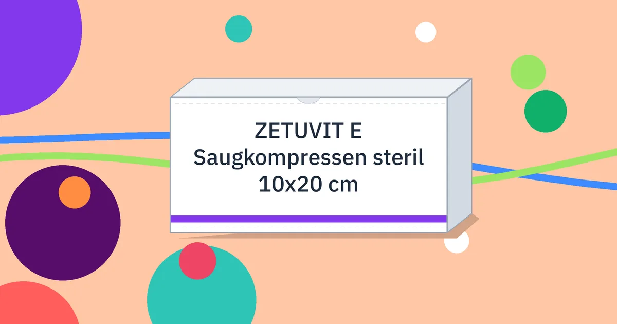 Symbolbild: Packung mit der Aufschrift ZETUVIT E Saugkompressen steril 10x20 cm (PZN 20317868) – Verfügbarkeit und Bezug in Apotheken in Frankfurt am Main