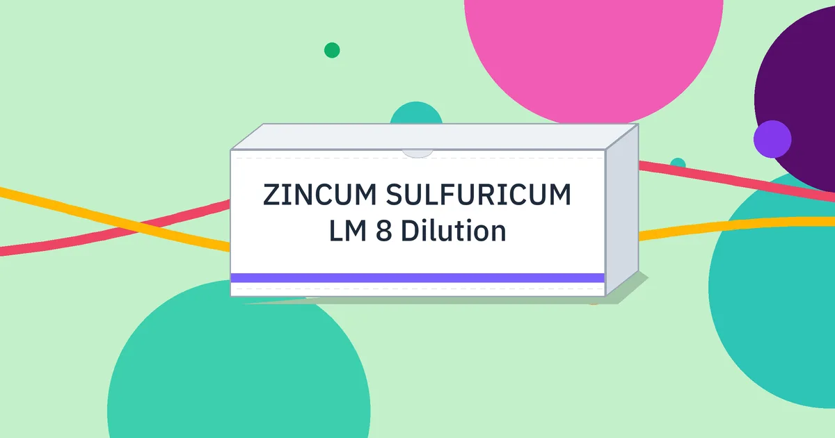 Symbolbild: Packung mit der Aufschrift ZINCUM SULFURICUM LM 8 Dilution (PZN 13300034) – Verfügbarkeit und Bezug in Apotheken in Frankfurt am Main