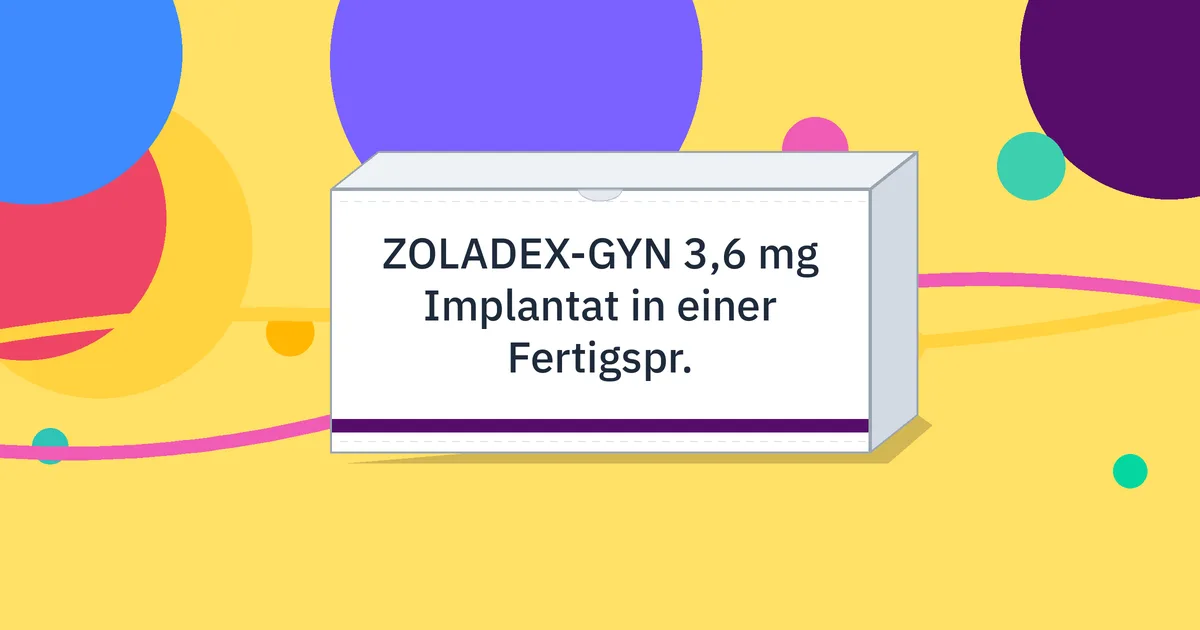 Symbolbild: Packung mit der Aufschrift ZOLADEX-GYN 3,6 mg Implantat in einer Fertigspr. (PZN 18983747) – Verfügbarkeit und Bezug in Apotheken in Frankfurt am Main