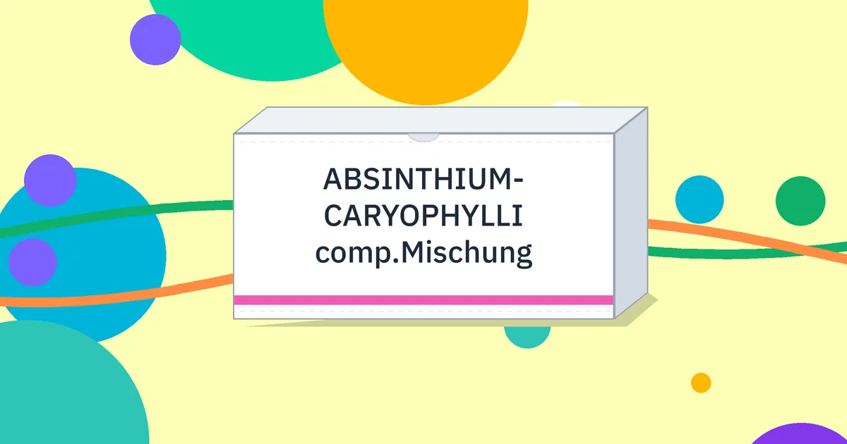 Symbolbild: Packung mit der Aufschrift ABSINTHIUM-CARYOPHYLLI comp.Mischung (PZN 01571762) – Verfügbarkeit und Bezug in Apotheken in Frankfurt am Main