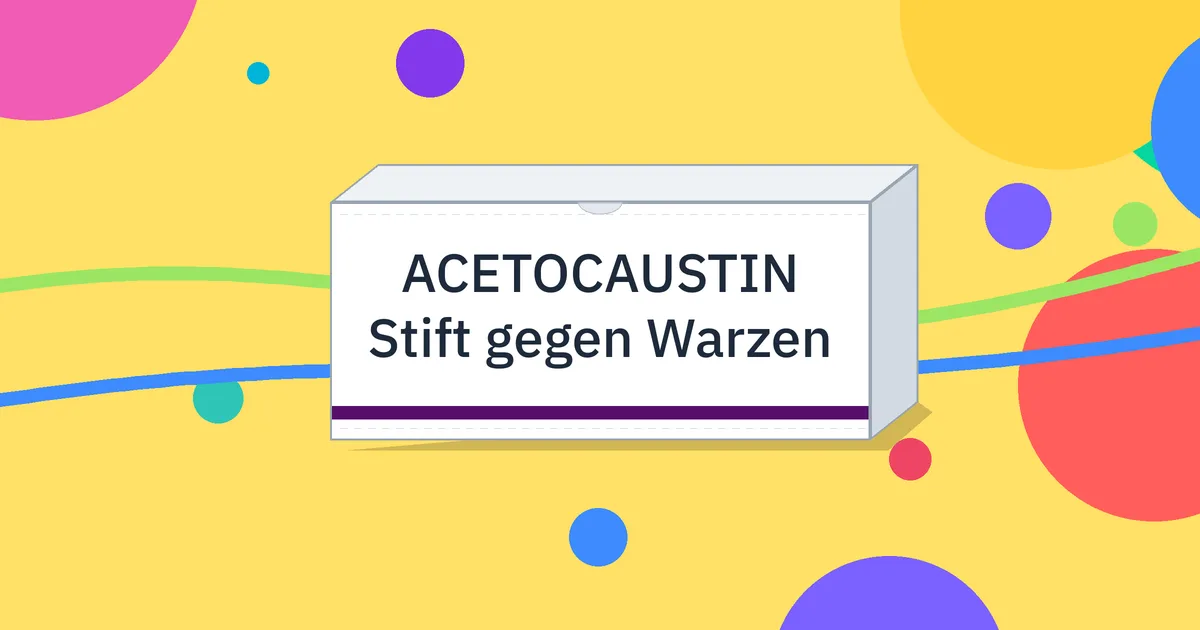 Symbolbild: Packung mit der Aufschrift ACETOCAUSTIN Stift gegen Warzen (PZN 20303122) – Verfügbarkeit und Bezug in Apotheken in Frankfurt am Main