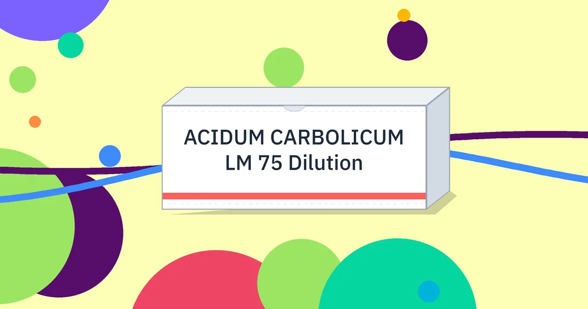 Symbolbild: Packung mit der Aufschrift ACIDUM CARBOLICUM LM 75 Dilution (PZN 13272160) – Verfügbarkeit und Bezug in Apotheken in Frankfurt am Main