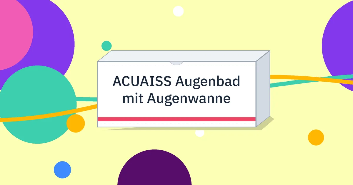 Symbolbild: Packung mit der Aufschrift ACUAISS Augenbad mit Augenwanne (PZN 15566664) – Verfügbarkeit und Bezug in Apotheken in Frankfurt am Main