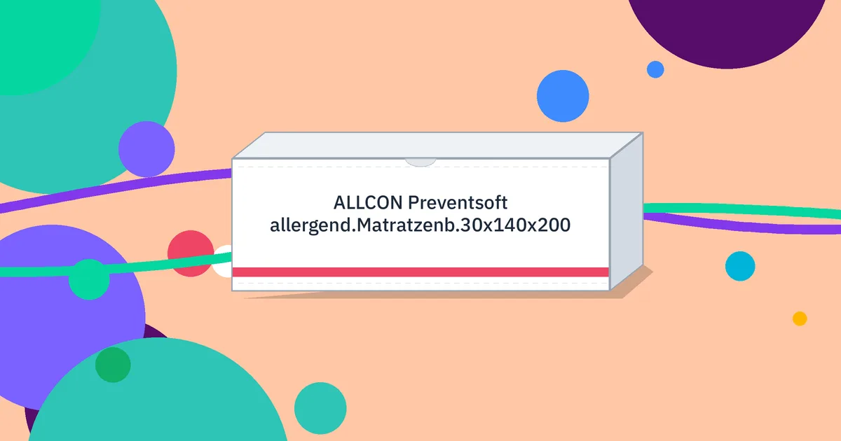 Symbolbild: Packung mit der Aufschrift ALLCON Preventsoft allergend.Matratzenb.30x140x200 (PZN 12445552) – Verfügbarkeit und Bezug in Apotheken in Frankfurt am Main