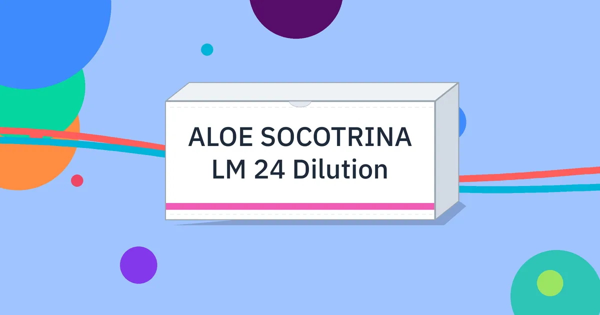 Symbolbild: Packung mit der Aufschrift ALOE SOCOTRINA LM 24 Dilution (PZN 13313545) – Verfügbarkeit und Bezug in Apotheken in Frankfurt am Main