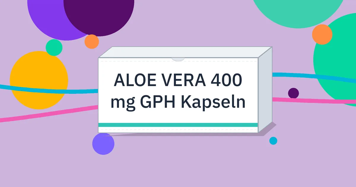Symbolbild: Packung mit der Aufschrift ALOE VERA 400 mg GPH Kapseln (PZN 07352541) – Verfügbarkeit und Bezug in Apotheken in Frankfurt am Main