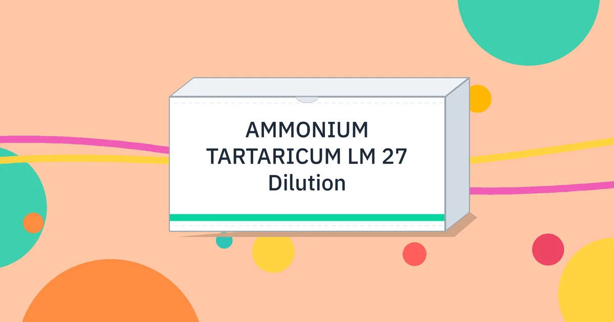 Symbolbild: Packung mit der Aufschrift AMMONIUM TARTARICUM LM 27 Dilution (PZN 12761709) – Verfügbarkeit und Bezug in Apotheken in Frankfurt am Main