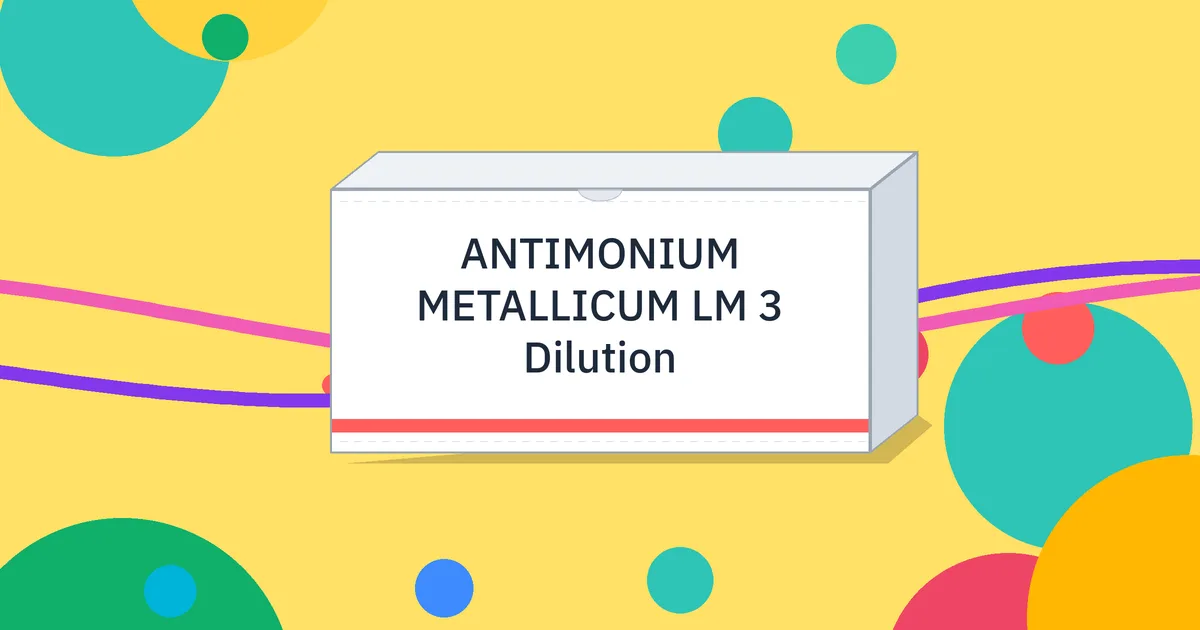 Symbolbild: Packung mit der Aufschrift ANTIMONIUM METALLICUM LM 3 Dilution (PZN 13373197) – Verfügbarkeit und Bezug in Apotheken in Frankfurt am Main