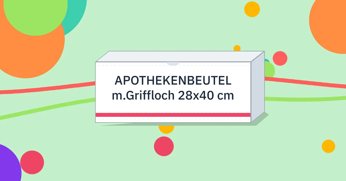 Symbolbild: Packung mit der Aufschrift APOTHEKENBEUTEL m.Griffloch 28x40 cm (PZN 10758548) – Verfügbarkeit und Bezug in Apotheken in Frankfurt am Main