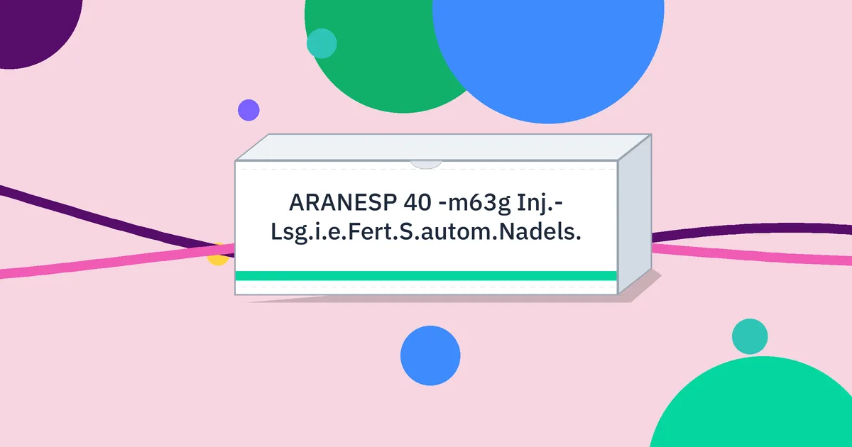 Symbolbild: Packung mit der Aufschrift ARANESP 40 -m63g Inj.-Lsg.i.e.Fert.S.autom.Nadels. (PZN 07410273) – Verfügbarkeit und Bezug in Apotheken in Frankfurt am Main