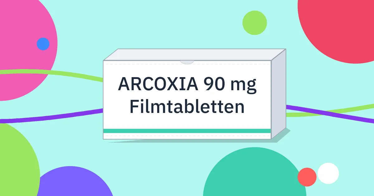 Symbolbild: Packung mit der Aufschrift ARCOXIA 90 mg Filmtabletten (PZN 02760962) – Verfügbarkeit und Bezug in Apotheken in Frankfurt am Main
