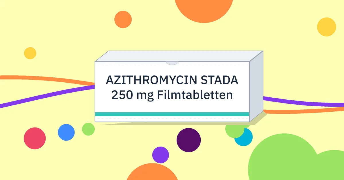 Symbolbild: Packung mit der Aufschrift AZITHROMYCIN STADA 250 mg Filmtabletten (PZN 04550418) – Verfügbarkeit und Bezug in Apotheken in Frankfurt am Main