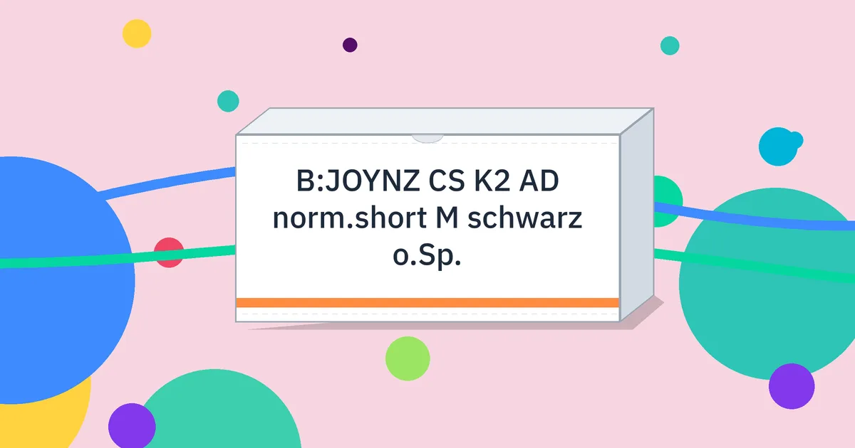 Symbolbild: Packung mit der Aufschrift B:JOYNZ CS K2 AD norm.short M schwarz o.Sp. (PZN 20528832) – Verfügbarkeit und Bezug in Apotheken in Frankfurt am Main