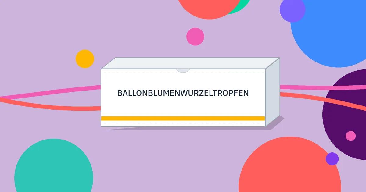 Symbolbild: Packung mit der Aufschrift BALLONBLUMENWURZELTROPFEN (PZN 14310721) – Verfügbarkeit und Bezug in Apotheken in Frankfurt am Main