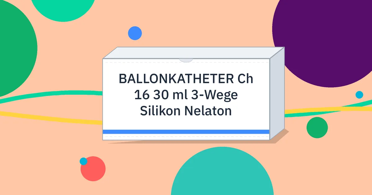 Symbolbild: Packung mit der Aufschrift BALLONKATHETER Ch 16 30 ml 3-Wege Silikon Nelaton (PZN 00785308) – Verfügbarkeit und Bezug in Apotheken in Frankfurt am Main
