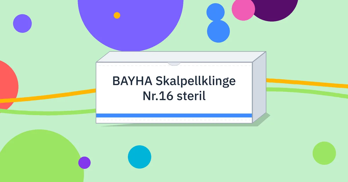 Symbolbild: Packung mit der Aufschrift BAYHA Skalpellklinge Nr.16 steril (PZN 13927980) – Verfügbarkeit und Bezug in Apotheken in Frankfurt am Main