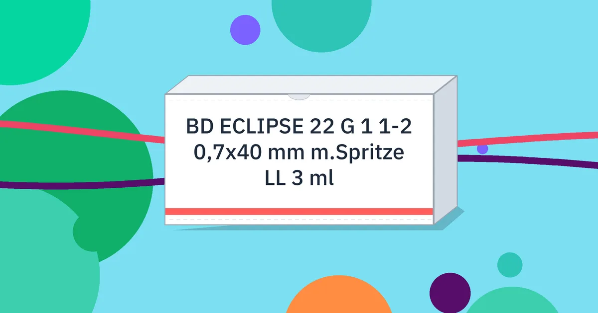 Symbolbild: Packung mit der Aufschrift BD ECLIPSE 22 G 1 1-2 0,7x40 mm m.Spritze LL 3 ml (PZN 02065854) – Verfügbarkeit und Bezug in Apotheken in Frankfurt am Main