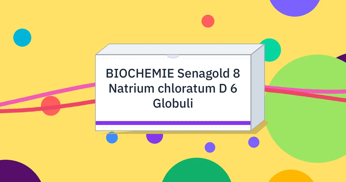 Symbolbild: Packung mit der Aufschrift BIOCHEMIE Senagold 8 Natrium chloratum D 6 Globuli (PZN 06827841) – Verfügbarkeit und Bezug in Apotheken in Frankfurt am Main
