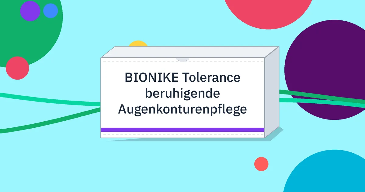 Symbolbild: Packung mit der Aufschrift BIONIKE Tolerance beruhigende Augenkonturenpflege (PZN 14371450) – Verfügbarkeit und Bezug in Apotheken in Frankfurt am Main