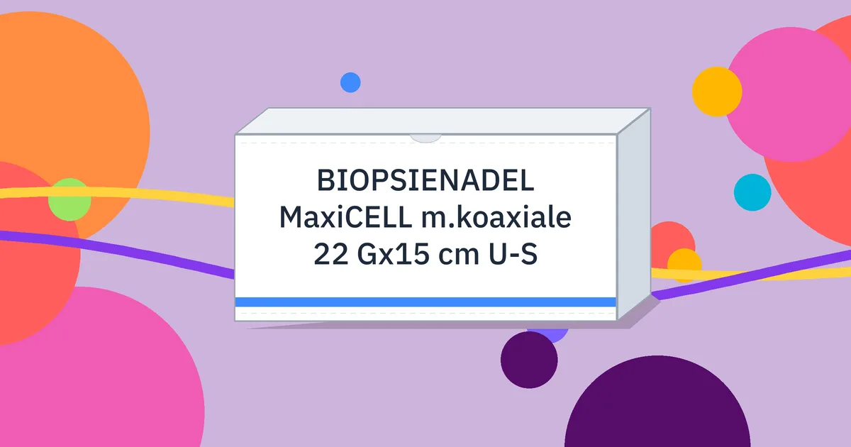 Symbolbild: Packung mit der Aufschrift BIOPSIENADEL MaxiCELL m.koaxiale 22 Gx15 cm U-S (PZN 06771141) – Verfügbarkeit und Bezug in Apotheken in Frankfurt am Main