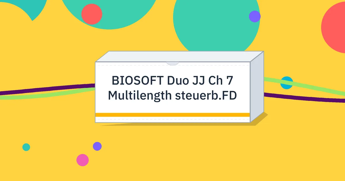Symbolbild: Packung mit der Aufschrift BIOSOFT Duo JJ Ch 7 Multilength steuerb.FD (PZN 17998988) – Verfügbarkeit und Bezug in Apotheken in Frankfurt am Main