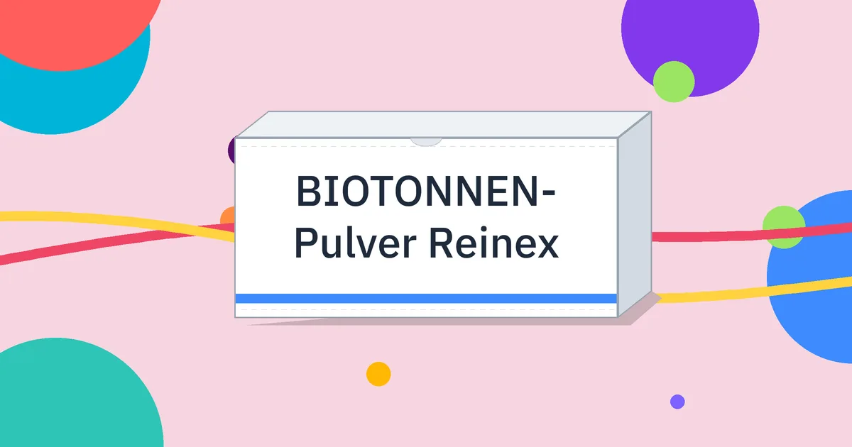 Symbolbild: Packung mit der Aufschrift BIOTONNEN-Pulver Reinex (PZN 15422008) – Verfügbarkeit und Bezug in Apotheken in Frankfurt am Main
