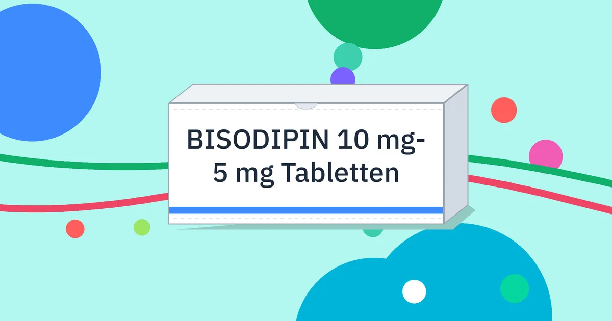 Symbolbild: Packung mit der Aufschrift BISODIPIN 10 mg-5 mg Tabletten (PZN 12020870) – Verfügbarkeit und Bezug in Apotheken in Frankfurt am Main