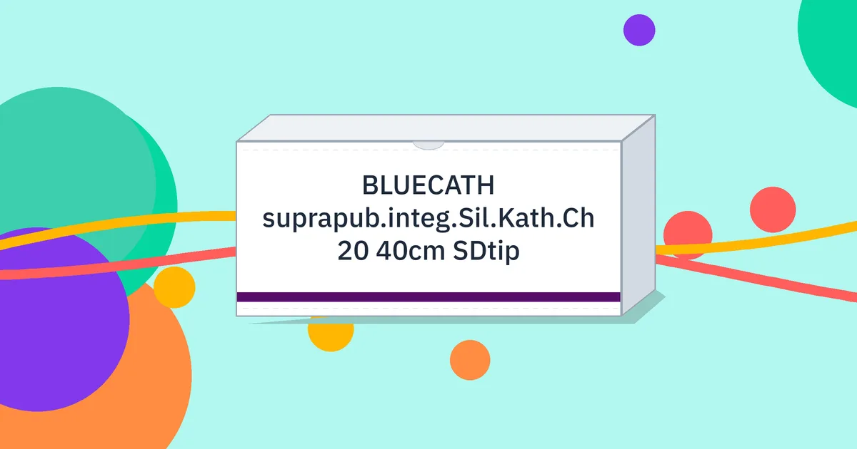 Symbolbild: Packung mit der Aufschrift BLUECATH suprapub.integ.Sil.Kath.Ch 20 40cm SDtip (PZN 11851014) – Verfügbarkeit und Bezug in Apotheken in Frankfurt am Main