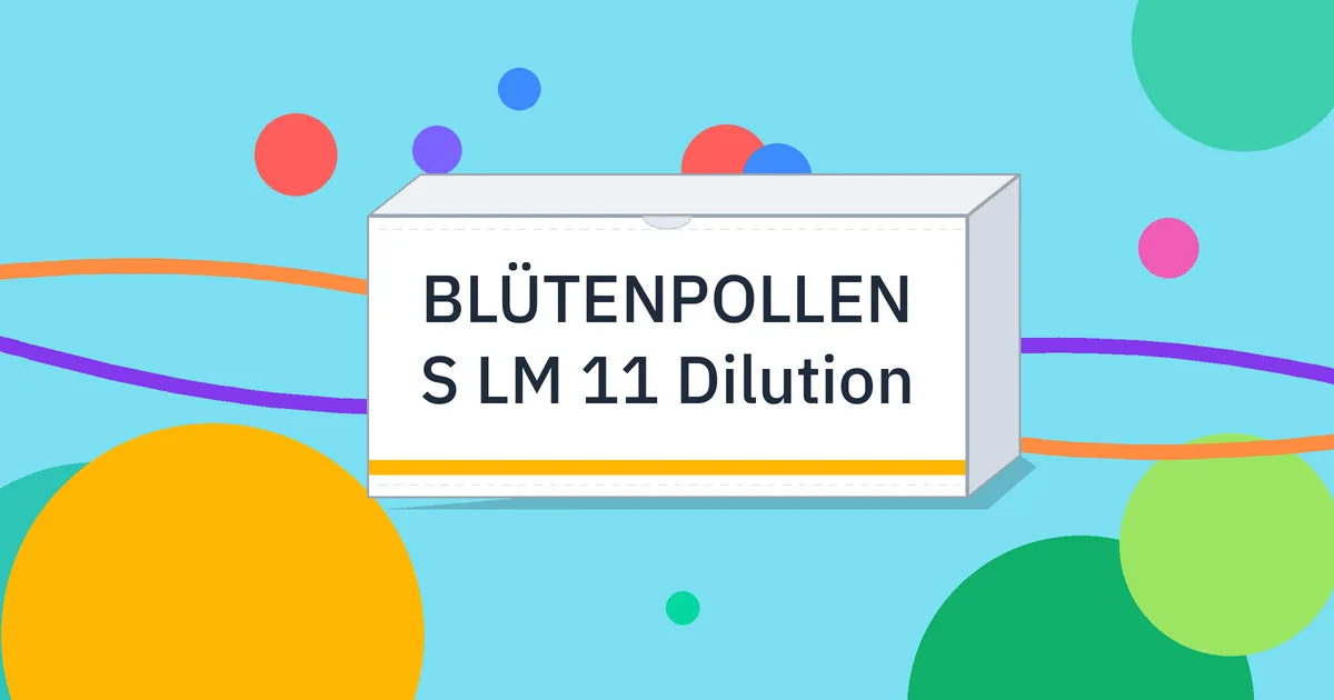 Symbolbild: Packung mit der Aufschrift BLÜTENPOLLEN S LM 11 Dilution (PZN 12795186) – Verfügbarkeit und Bezug in Apotheken in Frankfurt am Main