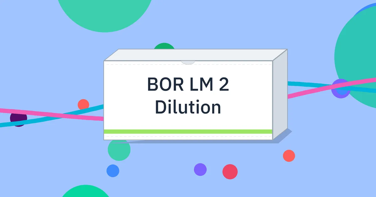 Symbolbild: Packung mit der Aufschrift BOR LM 2 Dilution (PZN 12795559) – Verfügbarkeit und Bezug in Apotheken in Frankfurt am Main