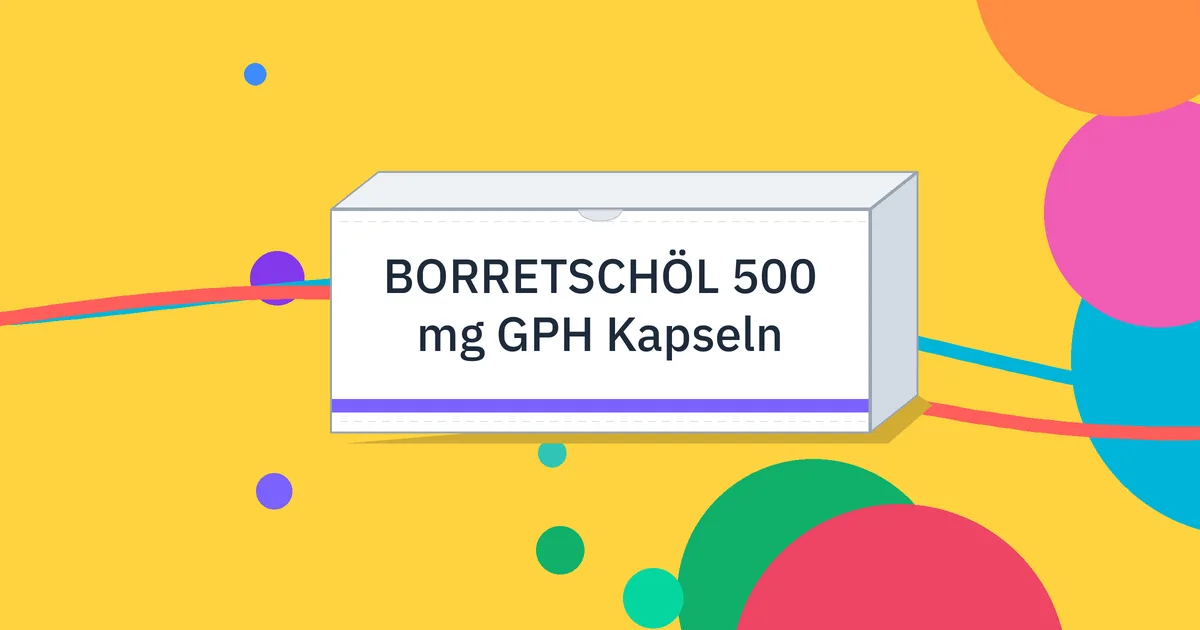 Symbolbild: Packung mit der Aufschrift BORRETSCHÖL 500 mg GPH Kapseln (PZN 09721586) – Verfügbarkeit und Bezug in Apotheken in Frankfurt am Main