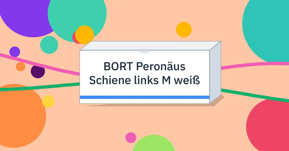 Symbolbild: Packung mit der Aufschrift BORT Peronäus Schiene links M weiß (PZN 04437343) – Verfügbarkeit und Bezug in Apotheken in Frankfurt am Main