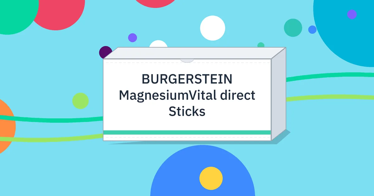 Symbolbild: Packung mit der Aufschrift BURGERSTEIN MagnesiumVital direct Sticks (PZN 19151411) – Verfügbarkeit und Bezug in Apotheken in Frankfurt am Main