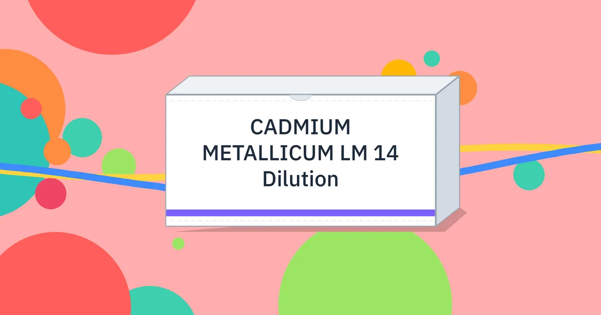 Symbolbild: Packung mit der Aufschrift CADMIUM METALLICUM LM 14 Dilution (PZN 13400244) – Verfügbarkeit und Bezug in Apotheken in Frankfurt am Main