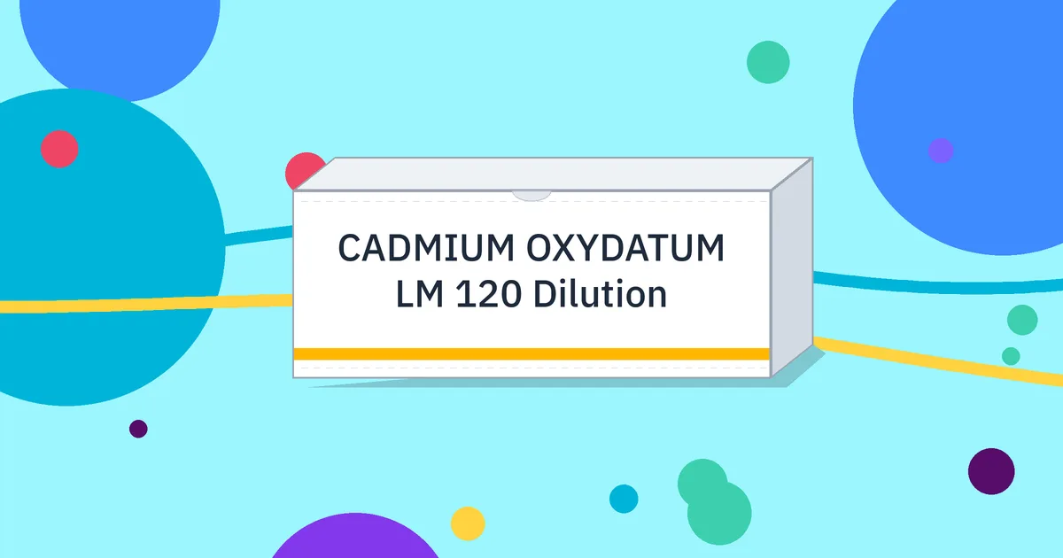Symbolbild: Packung mit der Aufschrift CADMIUM OXYDATUM LM 120 Dilution (PZN 13401752) – Verfügbarkeit und Bezug in Apotheken in Frankfurt am Main
