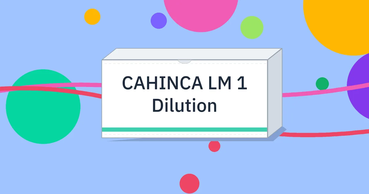 Symbolbild: Packung mit der Aufschrift CAHINCA LM 1 Dilution (PZN 13402697) – Verfügbarkeit und Bezug in Apotheken in Frankfurt am Main