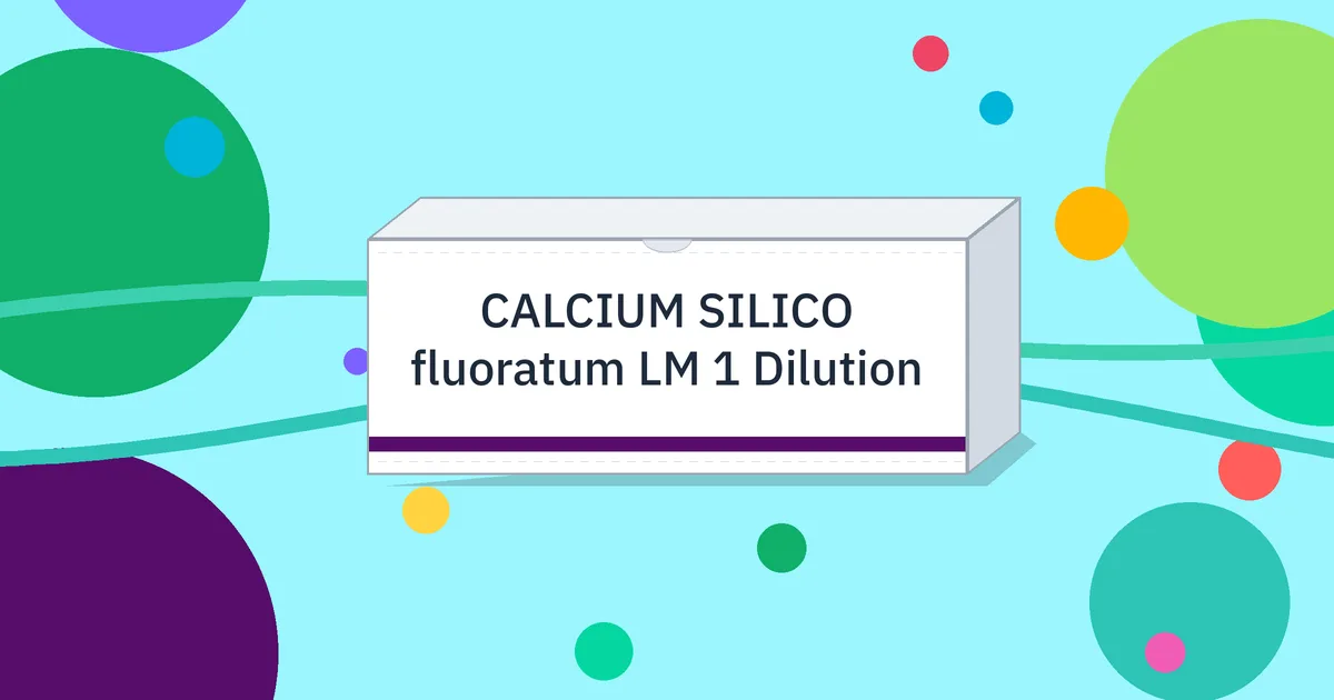 Symbolbild: Packung mit der Aufschrift CALCIUM SILICO fluoratum LM 1 Dilution (PZN 12805950) – Verfügbarkeit und Bezug in Apotheken in Frankfurt am Main