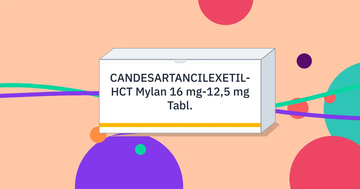 Symbolbild: Packung mit der Aufschrift CANDESARTANCILEXETIL-HCT Mylan 16 mg-12,5 mg Tabl. (PZN 12557736) – Verfügbarkeit und Bezug in Apotheken in Frankfurt am Main