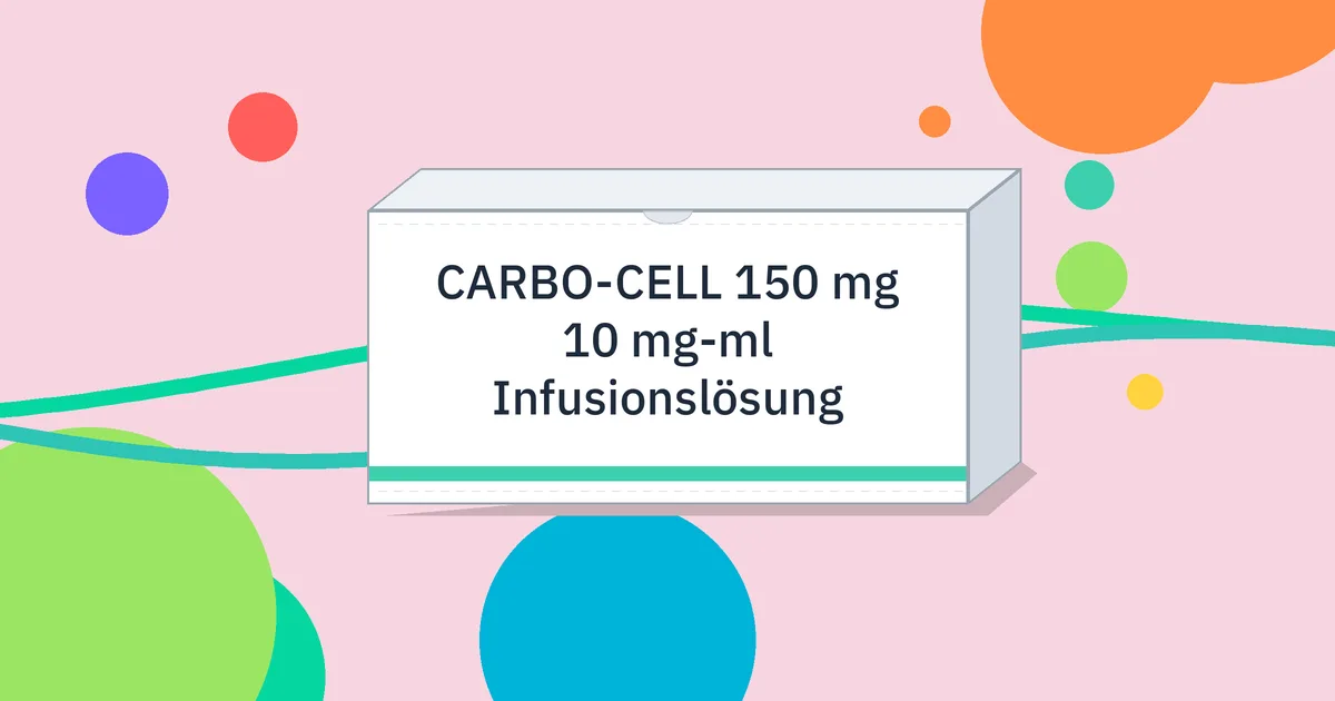 Symbolbild: Packung mit der Aufschrift CARBO-CELL 150 mg 10 mg-ml Infusionslösung (PZN 02169022) – Verfügbarkeit und Bezug in Apotheken in Frankfurt am Main