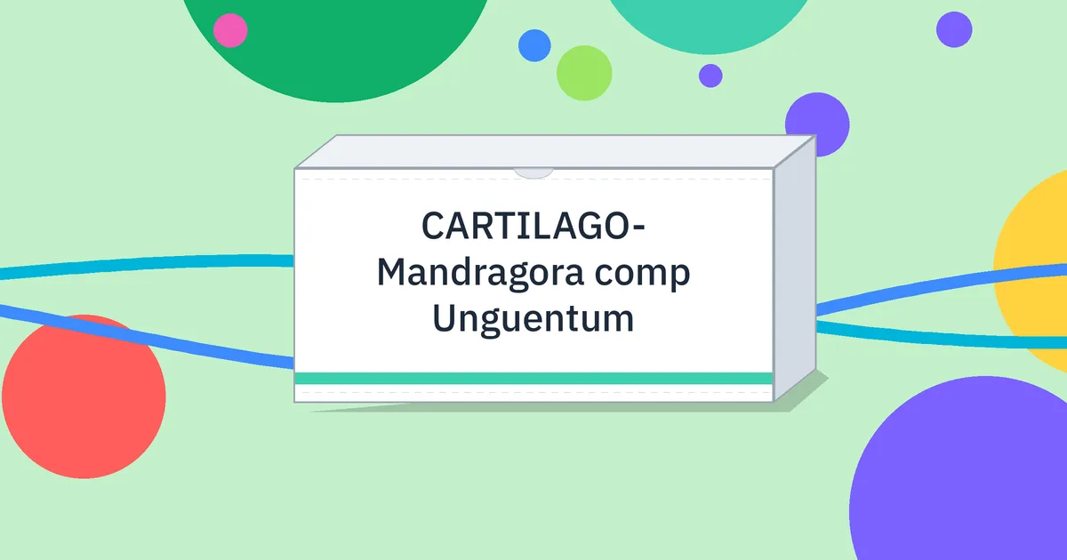 Symbolbild: Packung mit der Aufschrift CARTILAGO-Mandragora comp Unguentum (PZN 02198236) – Verfügbarkeit und Bezug in Apotheken in Frankfurt am Main