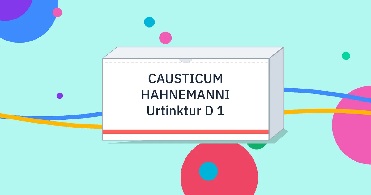 Symbolbild: Packung mit der Aufschrift CAUSTICUM HAHNEMANNI Urtinktur D 1 (PZN 02610211) – Verfügbarkeit und Bezug in Apotheken in Frankfurt am Main